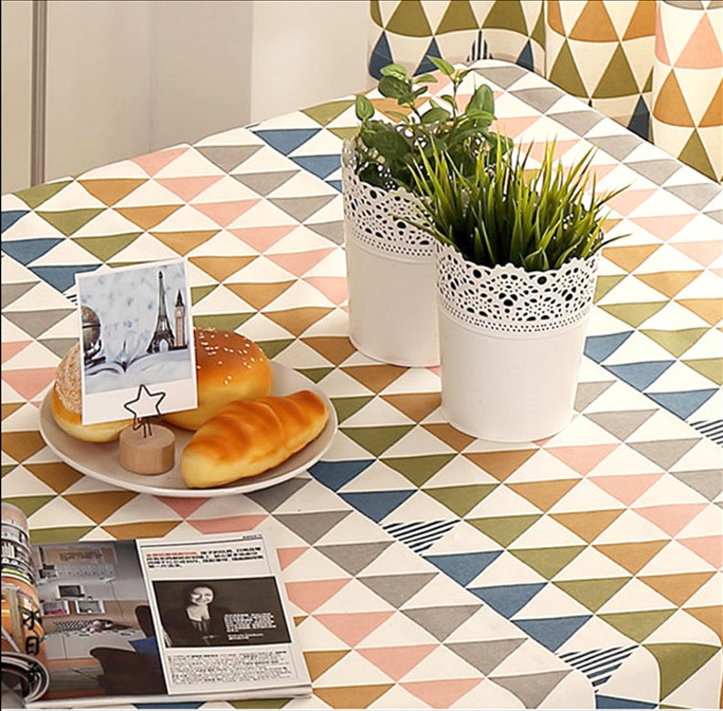 Tablecloth Geometric Triangle Rectangle Square Round | Etsy