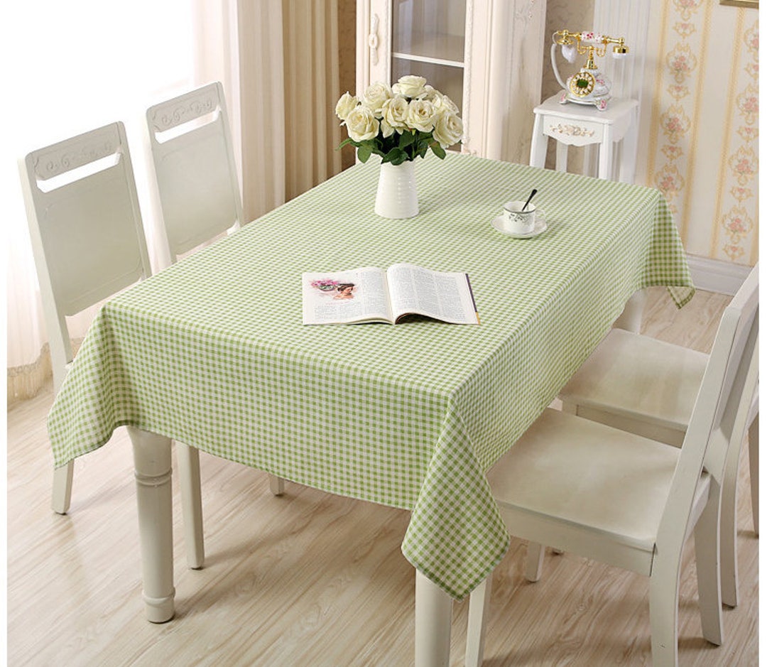 Tablecloth Cotton Linen Gingham Check Rectangle Square Round Oval ...
