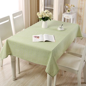 Tablecloth Cotton Linen Gingham Check Rectangle Square Round Oval ...