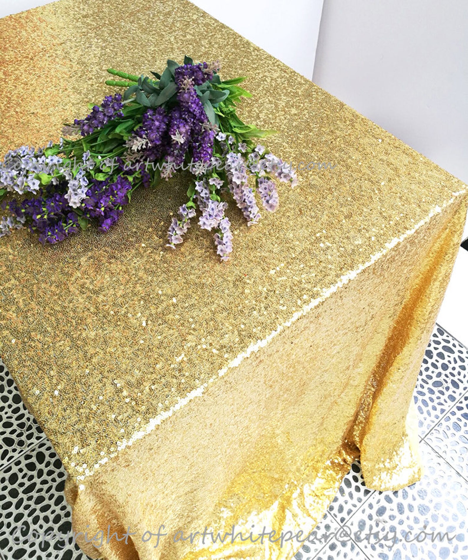 Light Gold Sequin Tablecloth, Glitz Wedding Overlay, Custom Size - Etsy