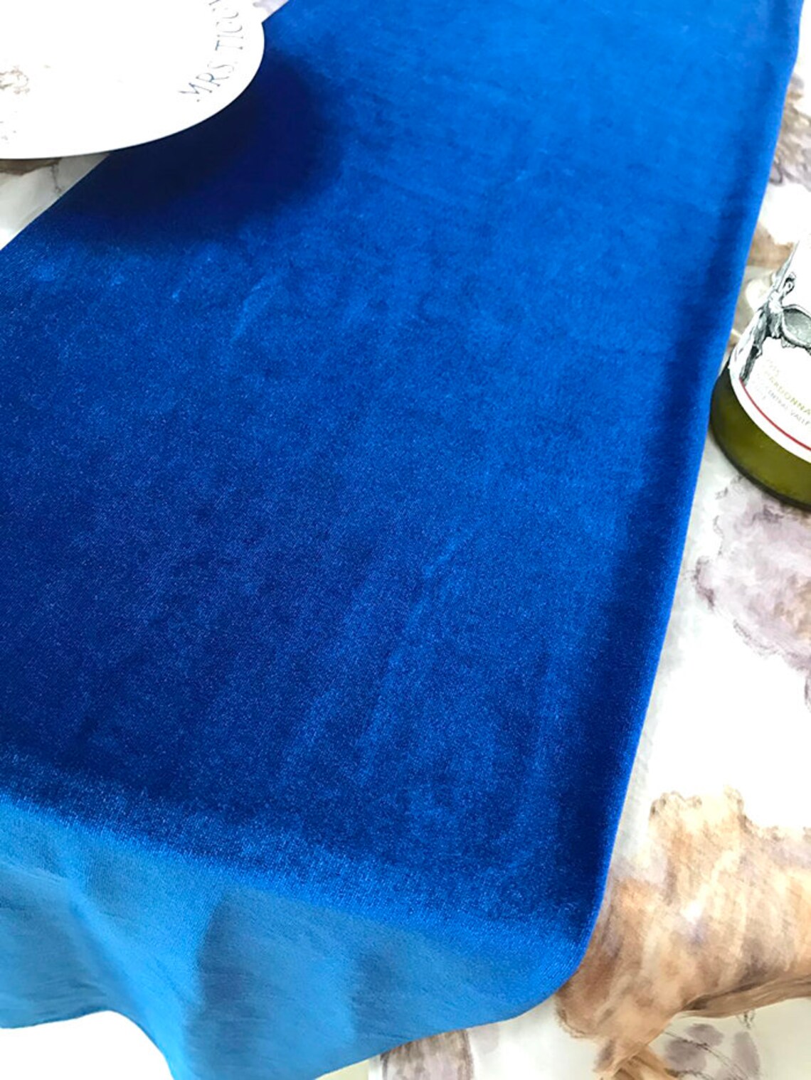 Velvet Table Runner Royal Blue Rectangle Square Round Oval | Etsy