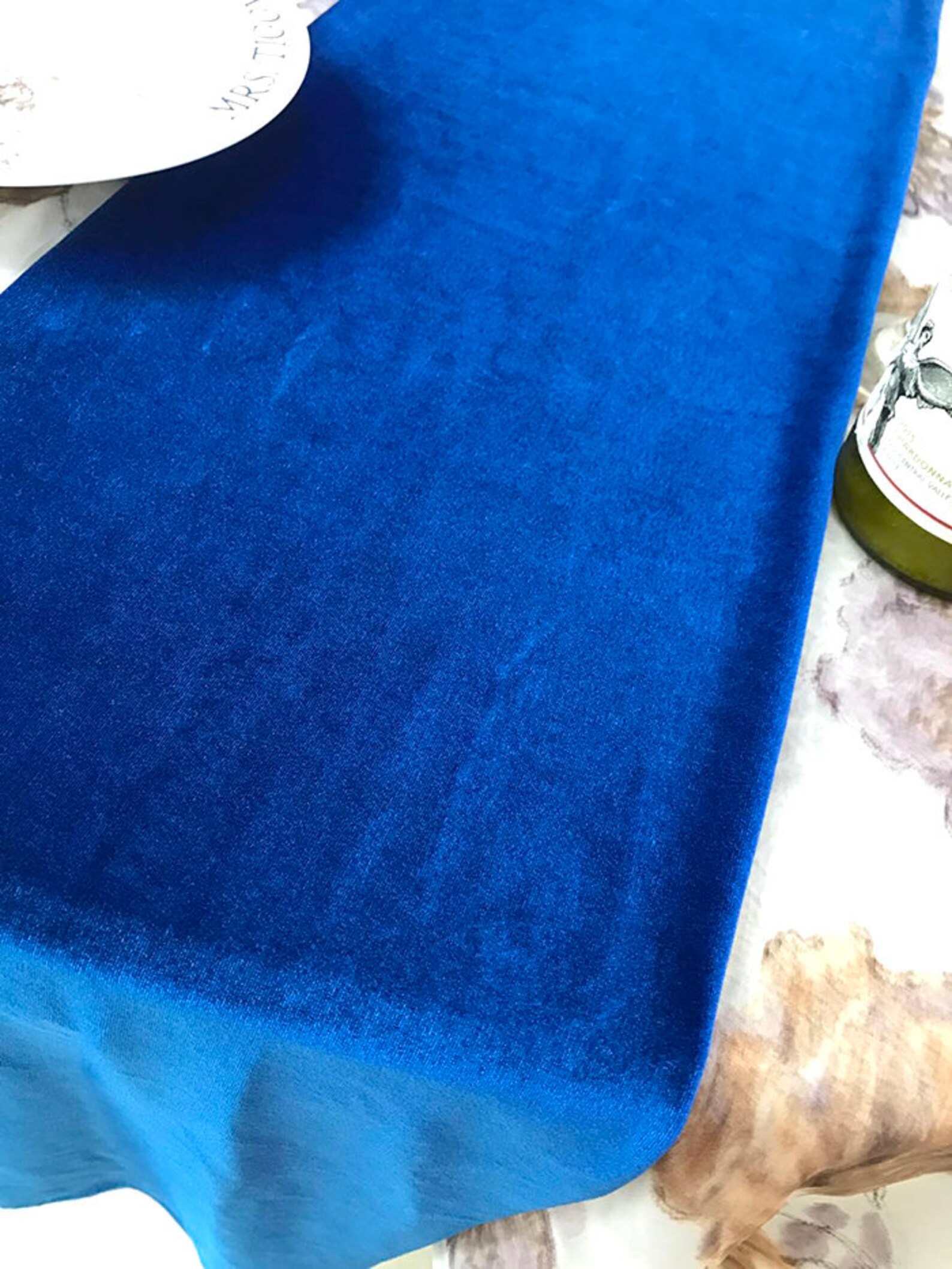 Velvet Table Runner Royal Blue Rectangle Square Round Oval - Etsy