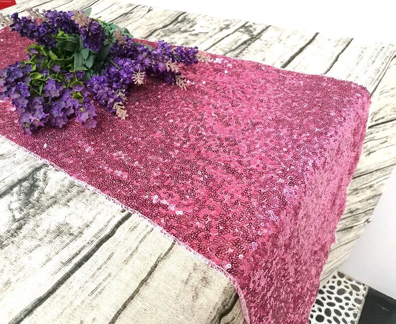 Sequin Table Runner Rose Pink Glitz Partywedding | Etsy