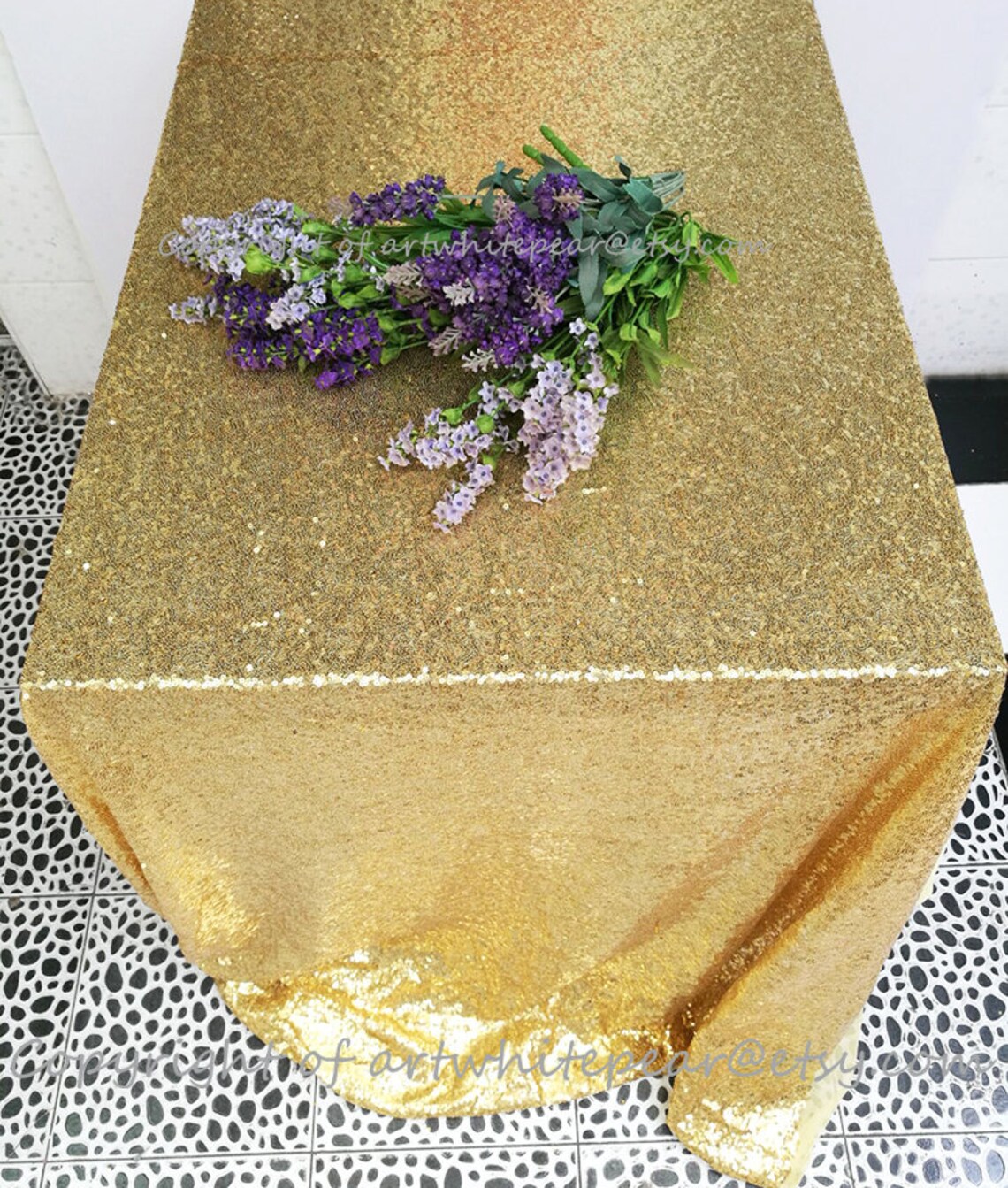 Light Gold Sequin Tablecloth, Glitz Wedding Overlay, Custom Size - Etsy