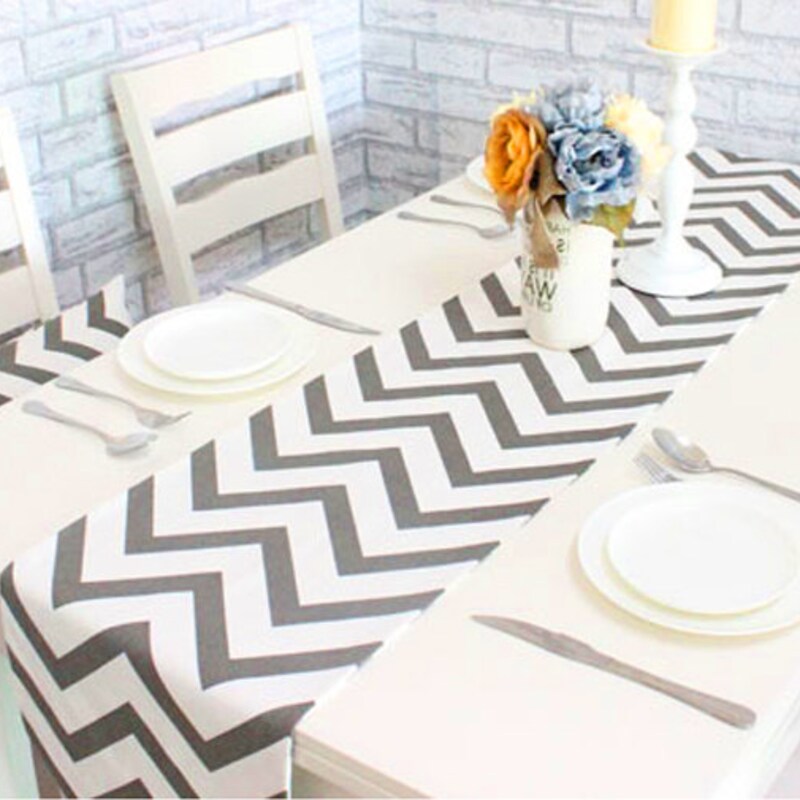 Gray Chevron Table Runner - Etsy
