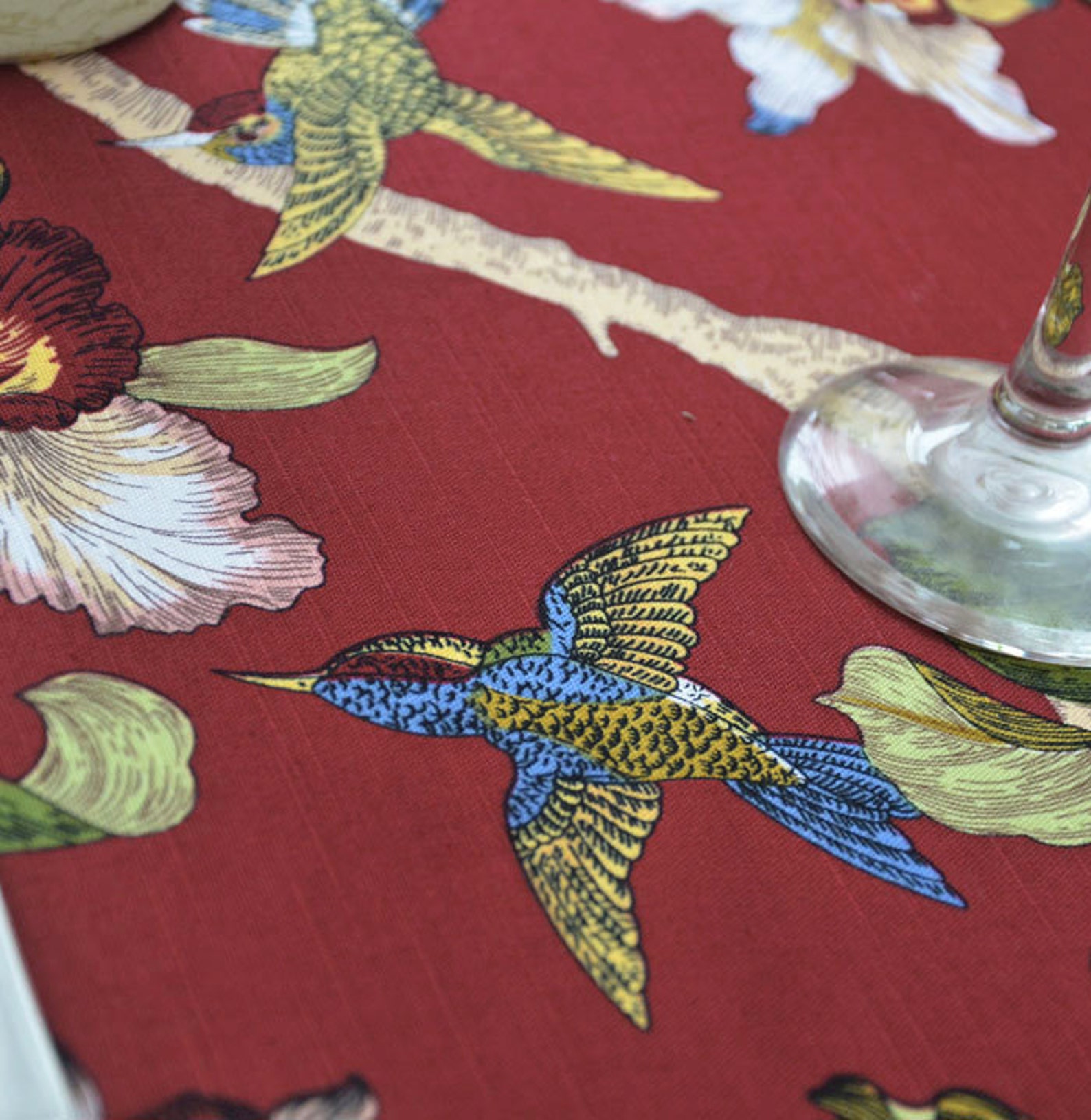 Tablecloth Hummingbirds Tree Flower Rectangle Square Round | Etsy