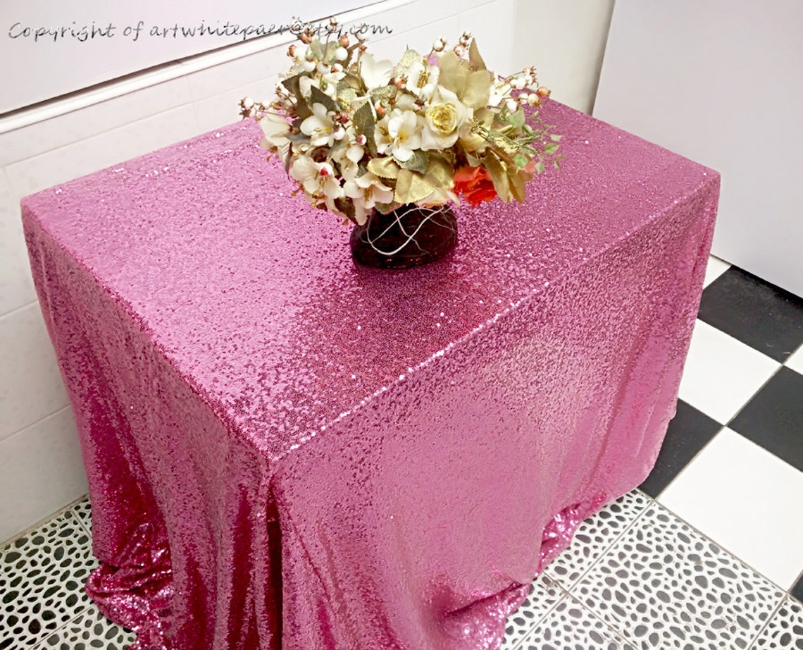 Rose Pink Sequin Tablecloth, Glitz Wedding Party Decor, Custom Size - Etsy