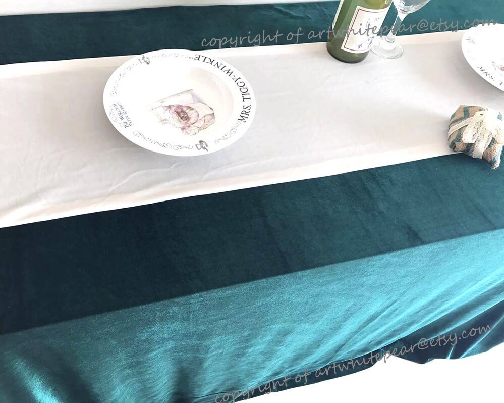 Ivory Velvet Table Runner Rectangle Square Round Oval Coffee | Etsy