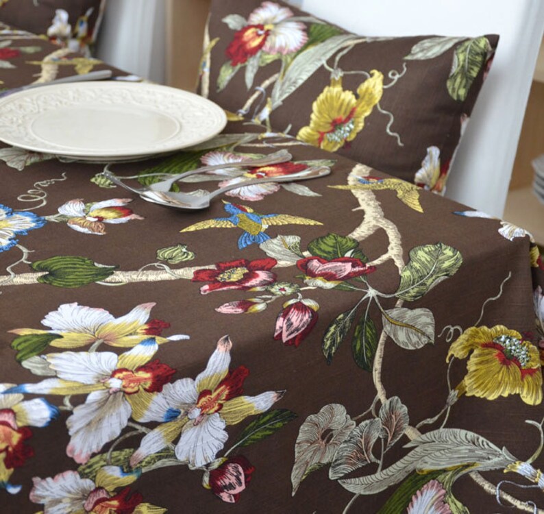 Coffee Table Runner Hummingbirds Tree Flowers | Etsy