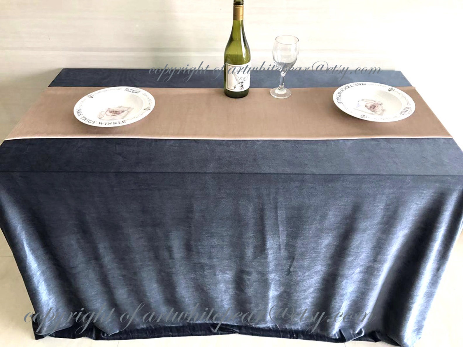 Beige Velvet Table Runner Rectangle Square Round Oval Dining,coffee ...