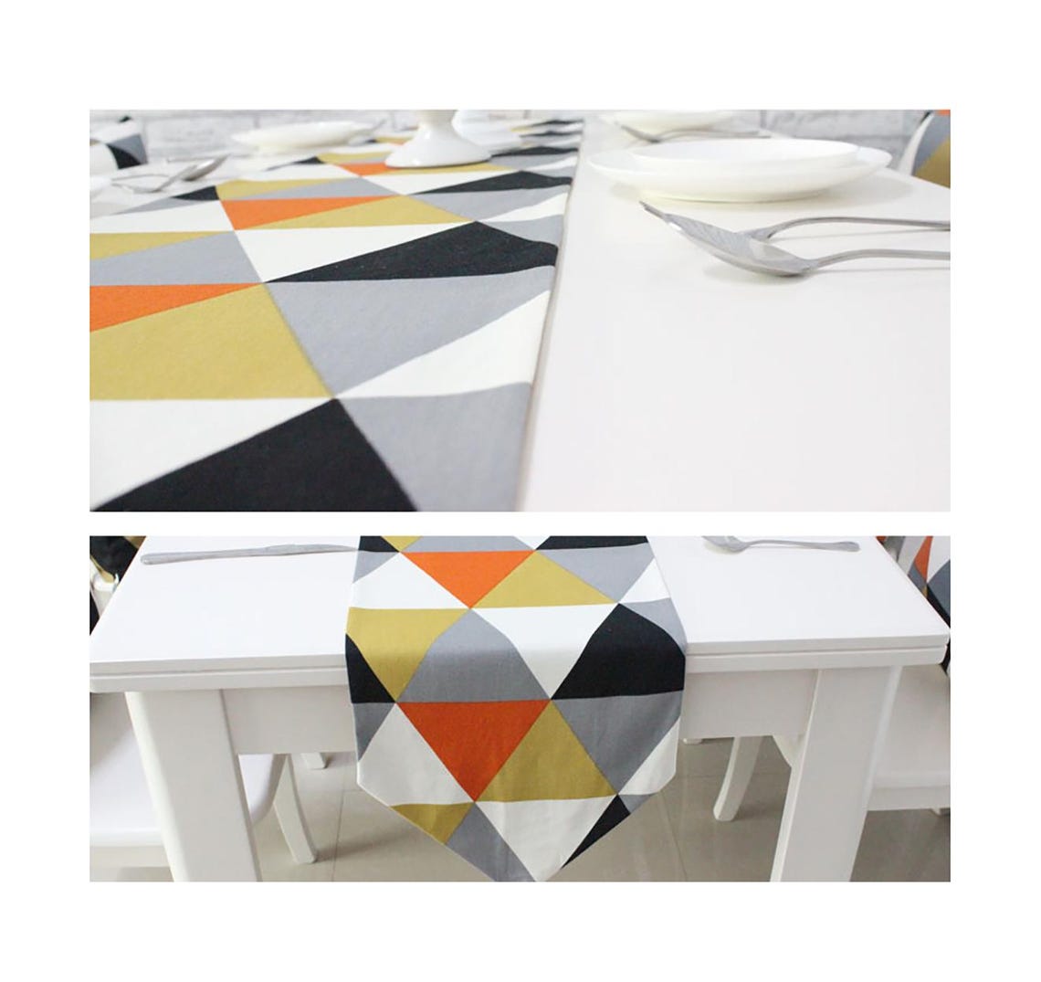 Triangle Coffee Table Runner,washable Cotton Runner,wedding Table ...