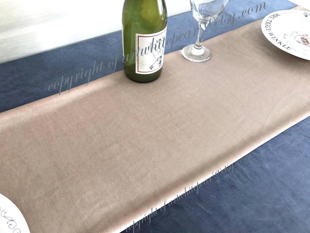 Beige Velvet Table Runner Rectangle Square Round Oval Dining,coffee ...