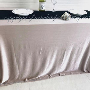 Velvet Tablecloth Beige Rectangle Square Round Oval Dining,coffee Table ...