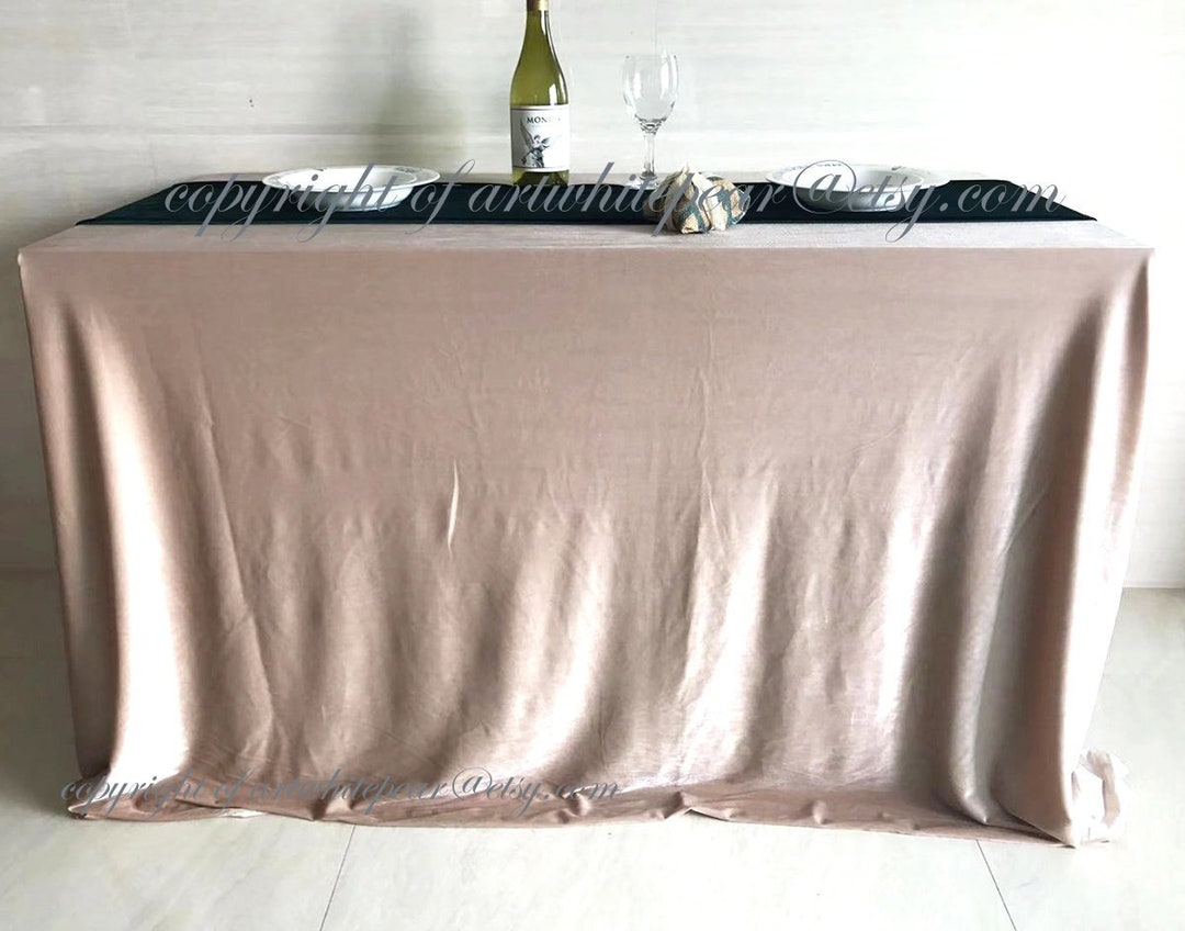 Velvet Tablecloth Beige Rectangle Square Round Oval Dining,coffee Table ...