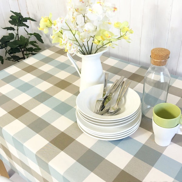 Gray Buffalo Plaid Tablecloth - Etsy