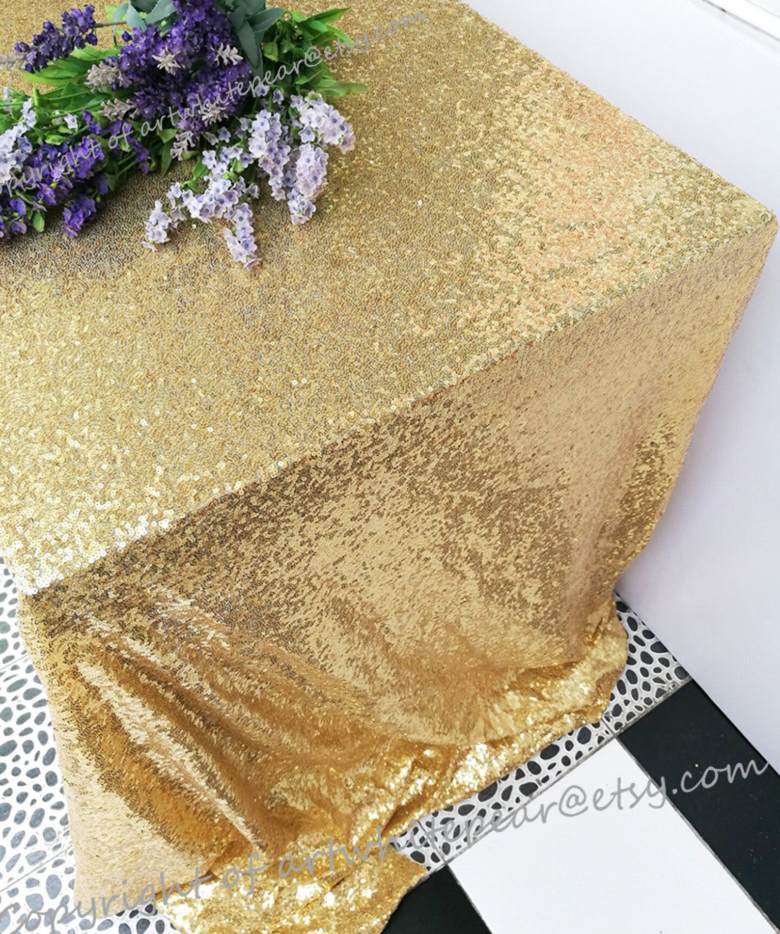 Light Gold Sequin Tablecloth, Glitz Wedding Overlay, Custom Size - Etsy