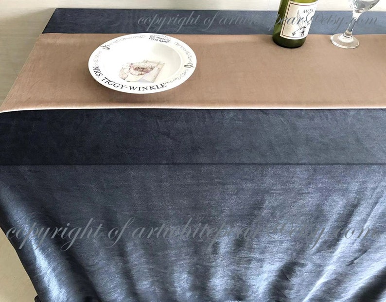 Beige Velvet Table Runner Rectangle Square Round Oval Dining,coffee ...