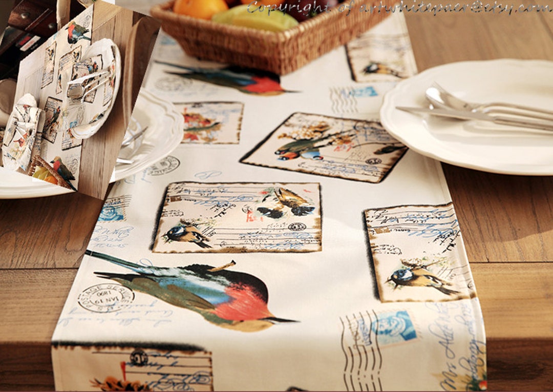 Table Runner Animals Bird Travel Memory - Etsy