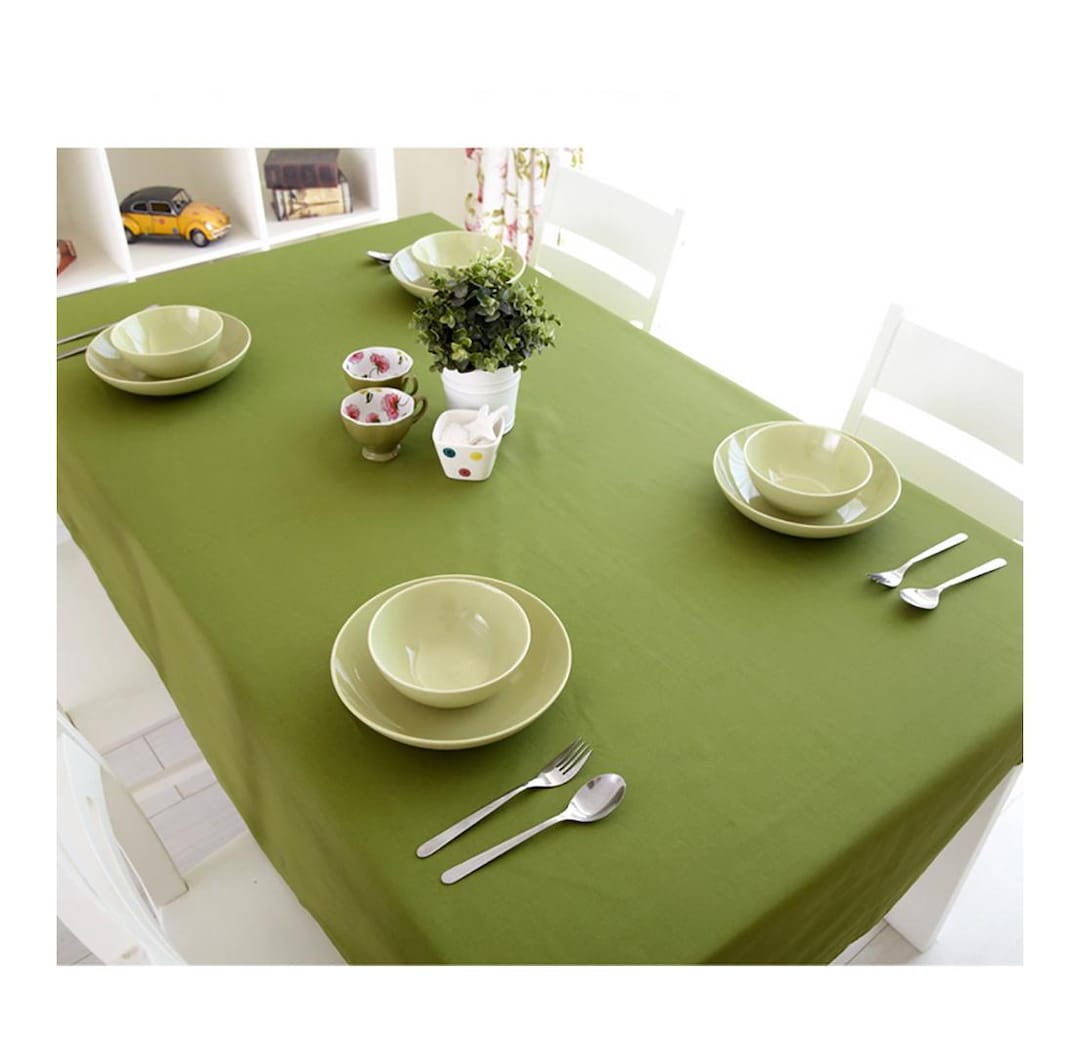 Olive Green Rectangle Square Round Oval Tablecloth,washable Table ...