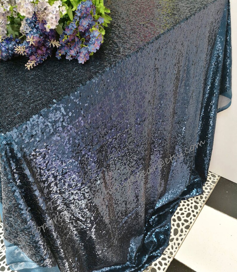 Navy Blue Sequin Tablecloth, Glitz Wedding Decor - Etsy