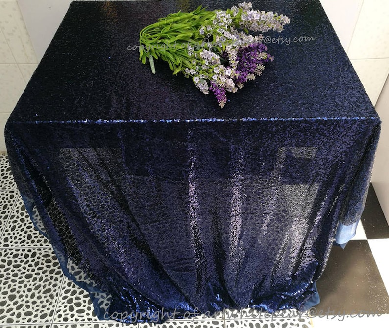 Navy Blue Sequin Tablecloth, Glitz Wedding Decor - Etsy