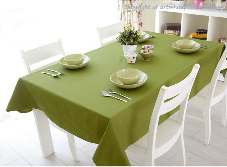 Tablecloth Solid Olive Green Rectangle Square Round - Etsy