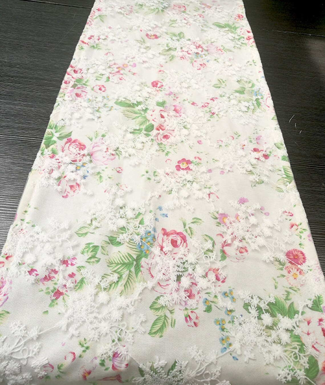 Table Runner Rose Flower Lace Covered Diningboys Girls | Etsy