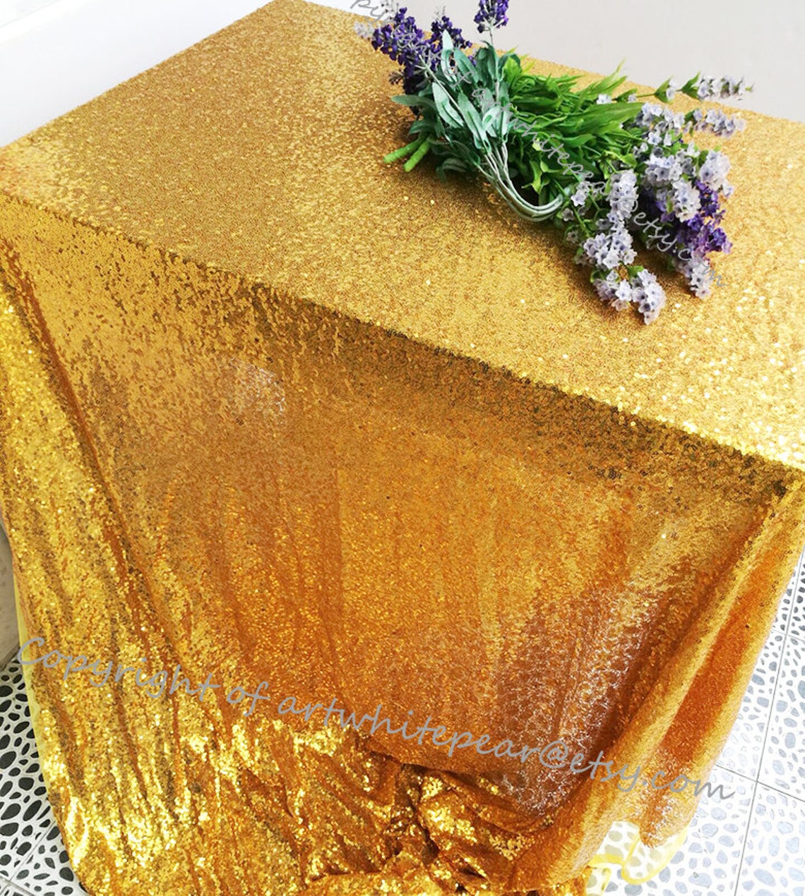 Bright Gold Sequin Tablecloth Rectangle Roundpartyglitz | Etsy