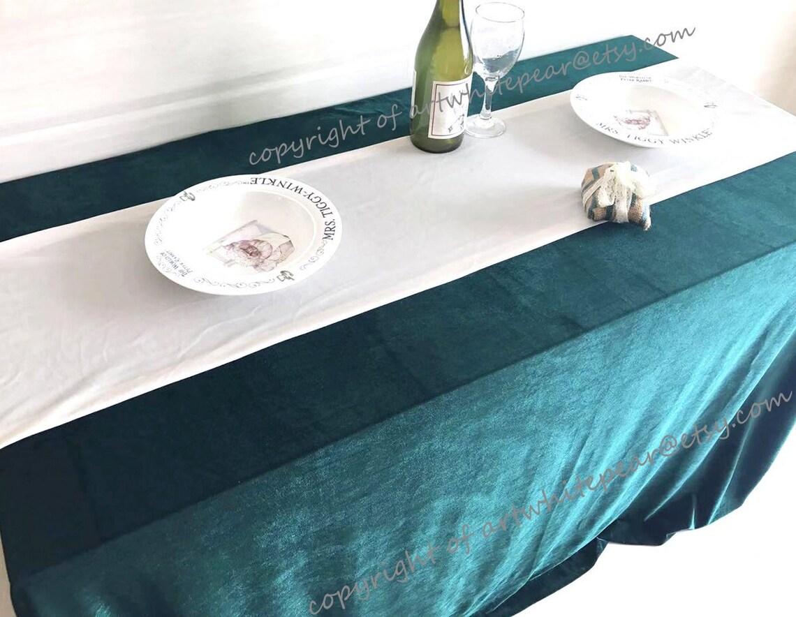 Ivory Velvet Table Runner Rectangle Square Round Oval Coffee | Etsy