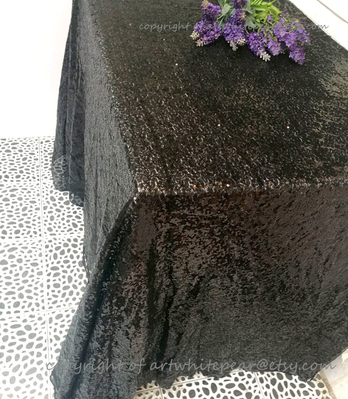 Black Sequin Tablecloth, Glitz Party Wedding Centerpiece - Etsy