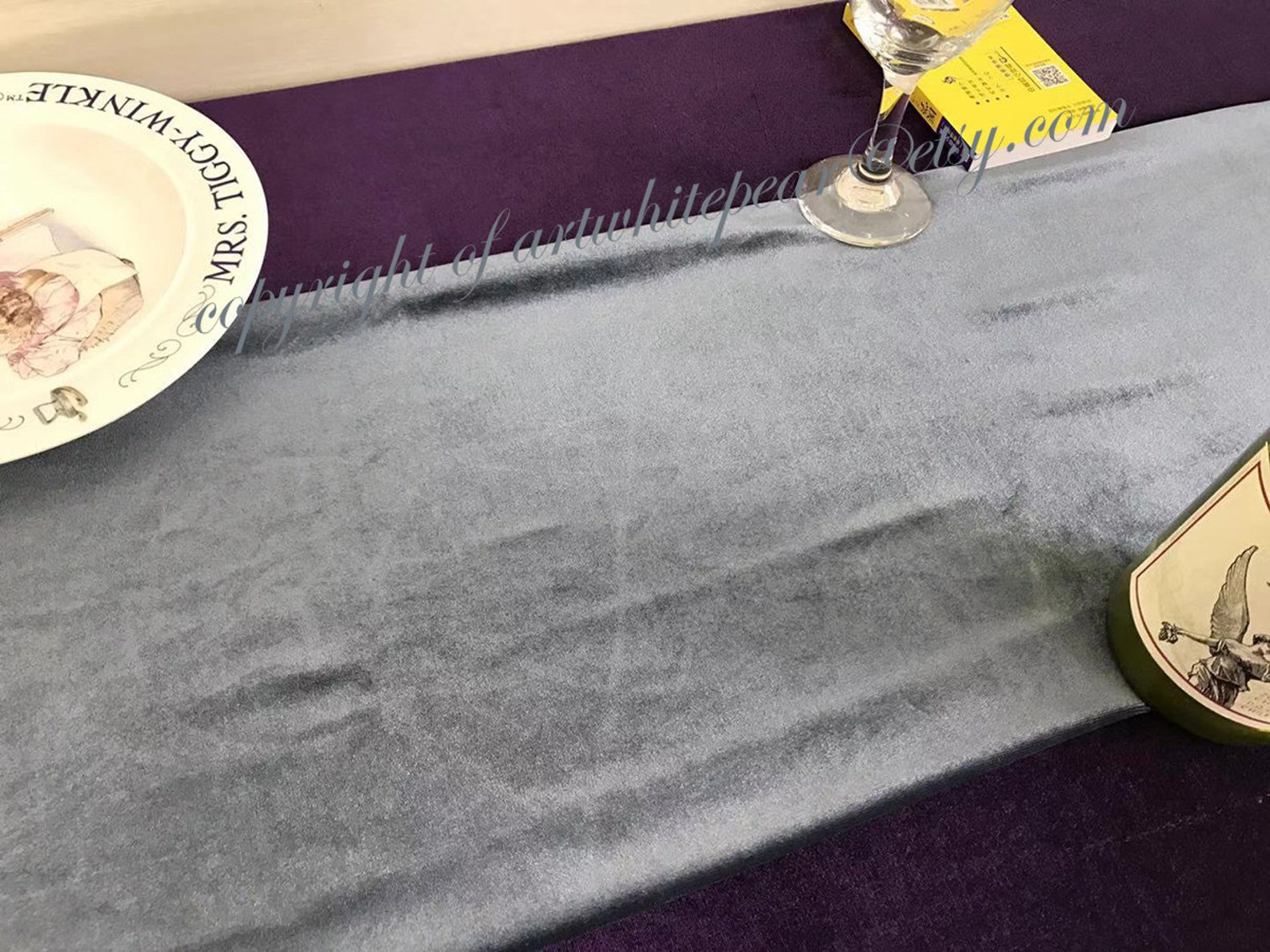 Gray Velvet Table Runner Rectangle Square Round Oval - Etsy
