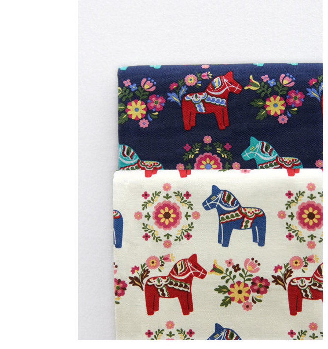Swedish Dala Horse Coffee Table Runner Cotton Linen - Etsy