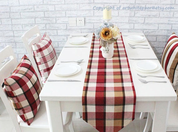 Red Buffalo Check Plaid Table Runner Diningpartycoffee Table | Etsy