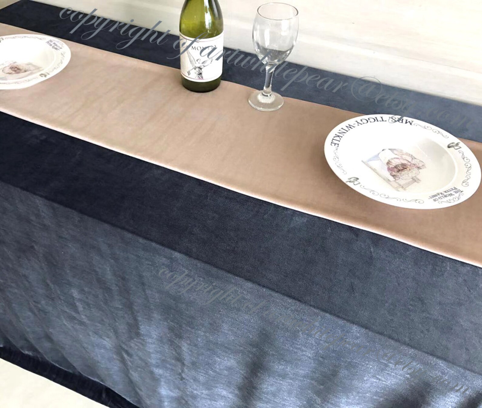 Beige Velvet Table Runner Rectangle Square Round Oval Dining,coffee ...
