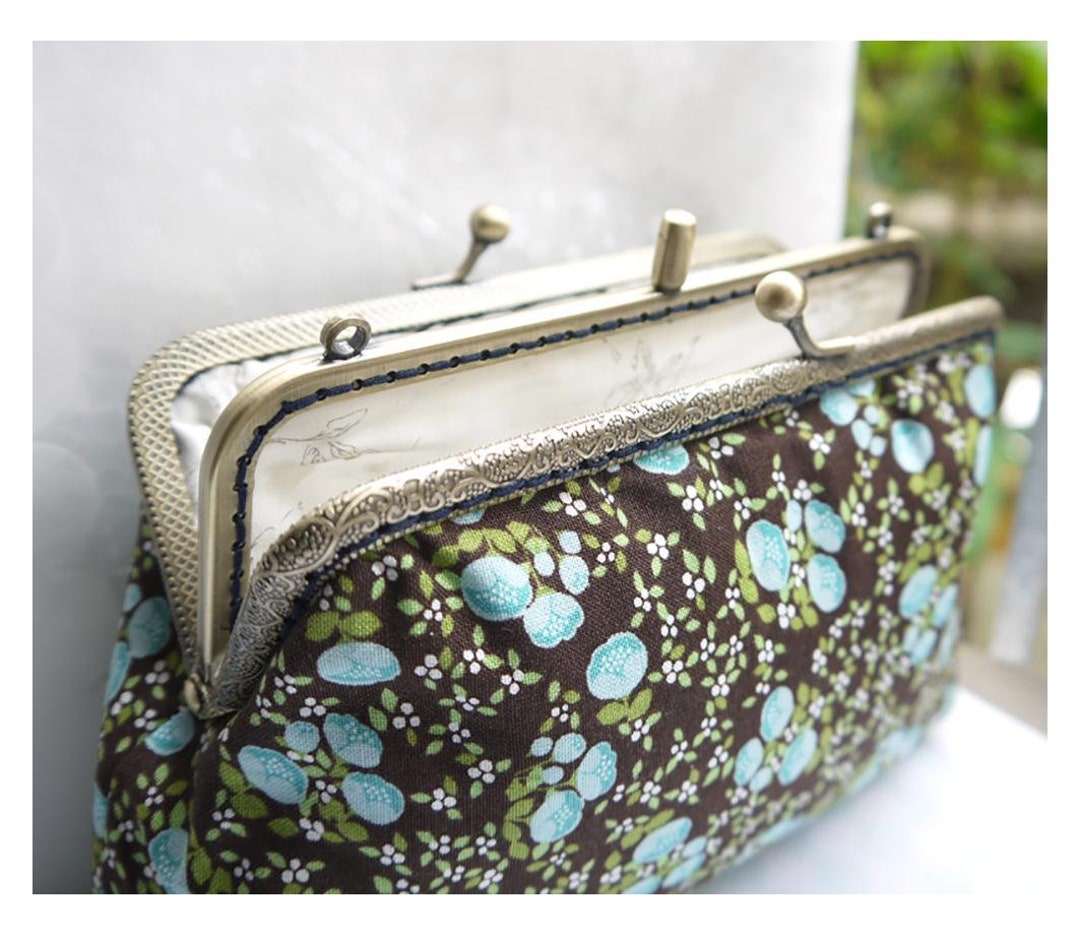Floral Double Kiss Lock Wallet Purse,sunglass/eyeglass Bluetooth Phone ...