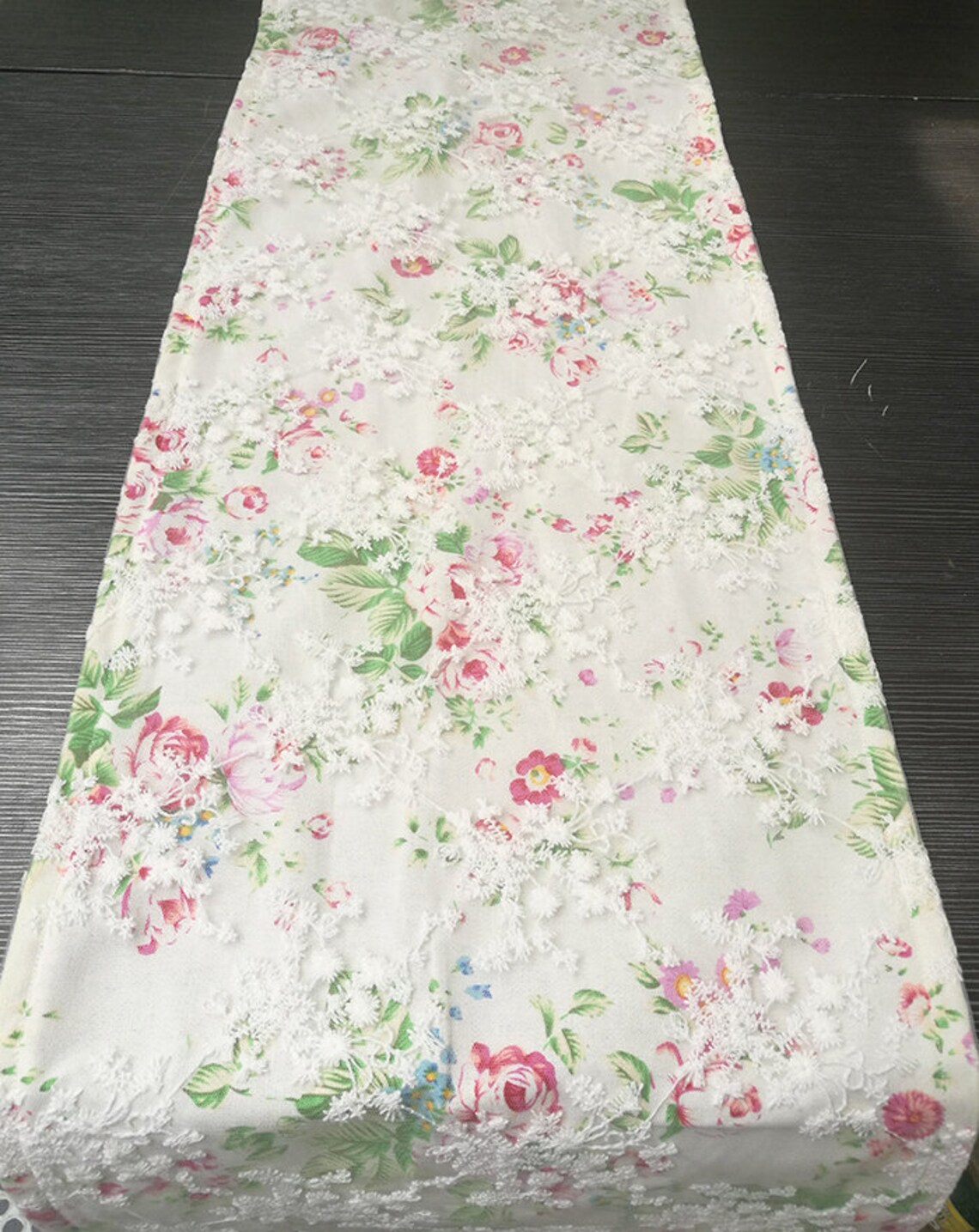 Table Runner Rose Flower Lace Covered Diningboys Girls | Etsy