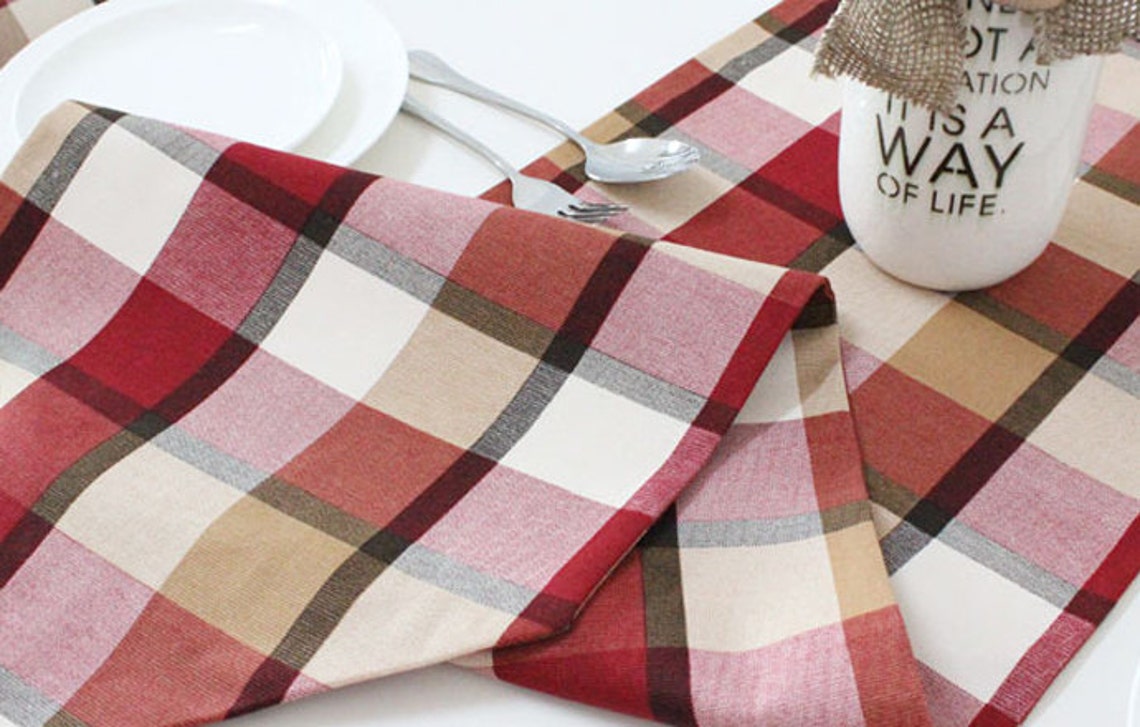 Red Buffalo Check Plaid Table Runner Diningpartycoffee Table - Etsy