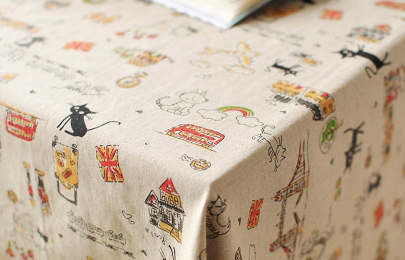 Tablecloth Kitten Travel Memory Linen Rectangle Square Round - Etsy