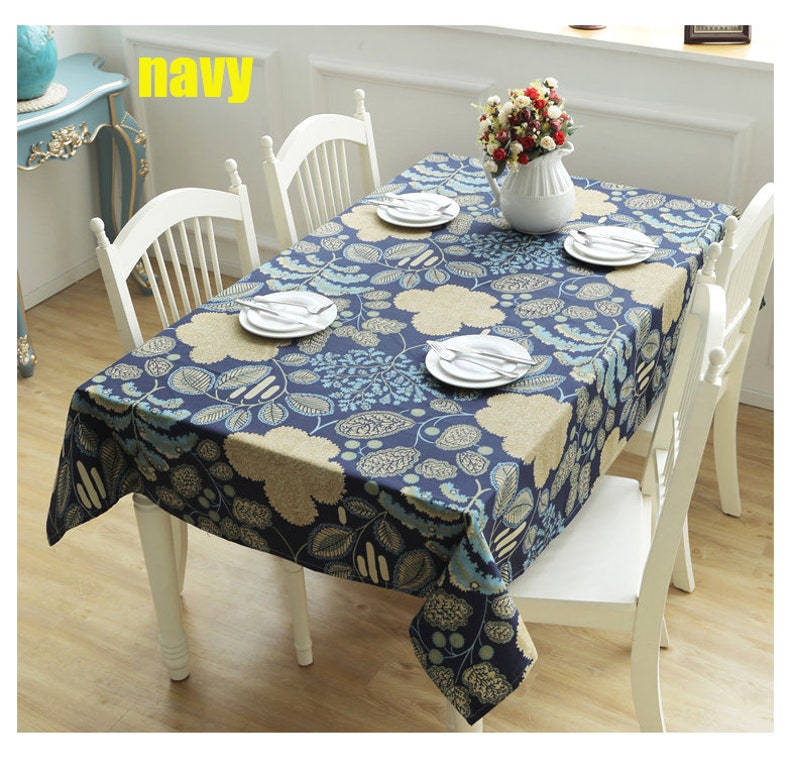 Tablecloth Blue Tree Shabby Chic Rectangle Square Round Oval - Etsy