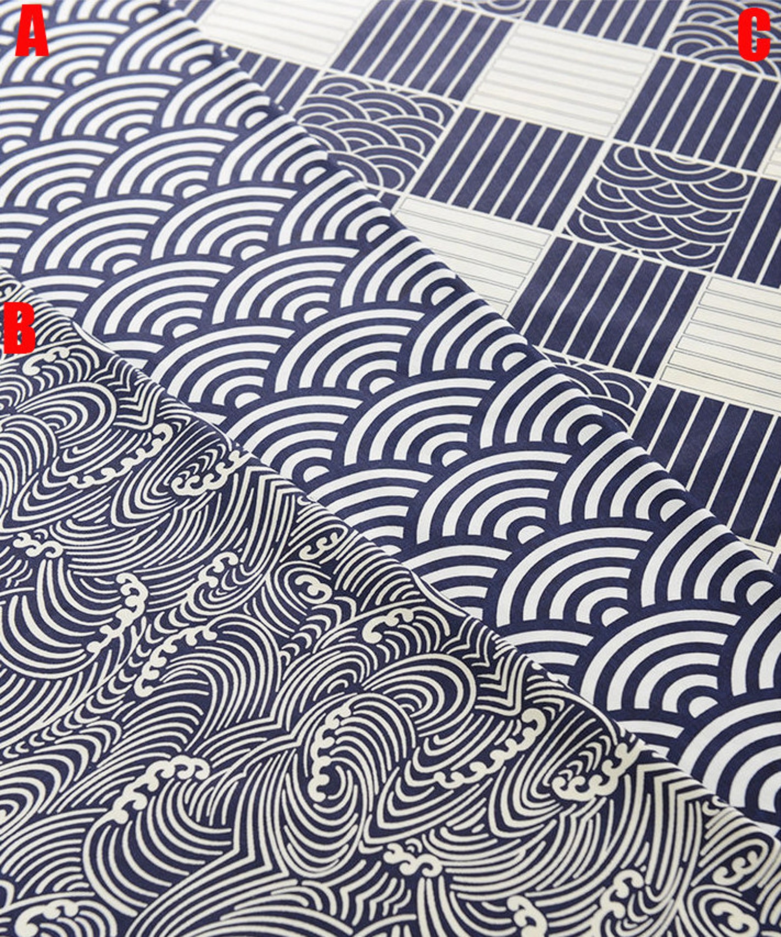 Linen Rectangle Tablecloth Navy Ripple Geometric Square Round | Etsy