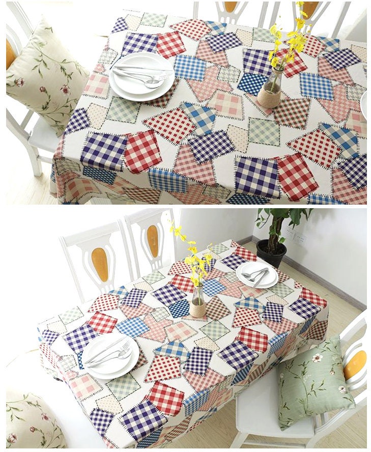 Rectangle Tablecloth Geometric Check Square Round Oval Child Party ...
