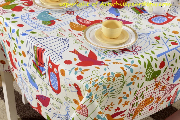 Tablecloth Animals Birds Owl Rectangle Square Round Oval - Etsy