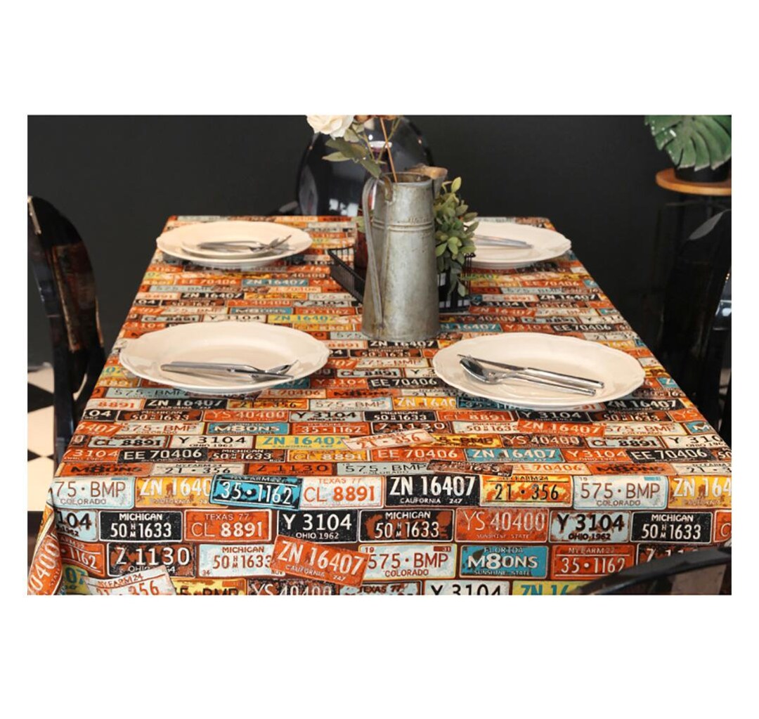 License Plate Rectangle Square Tablecloth,round Oval Tablecloth ...