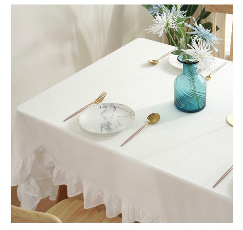 Ruffled Linen Tablecloth Square Rectangle Wedding Table Linen - Etsy