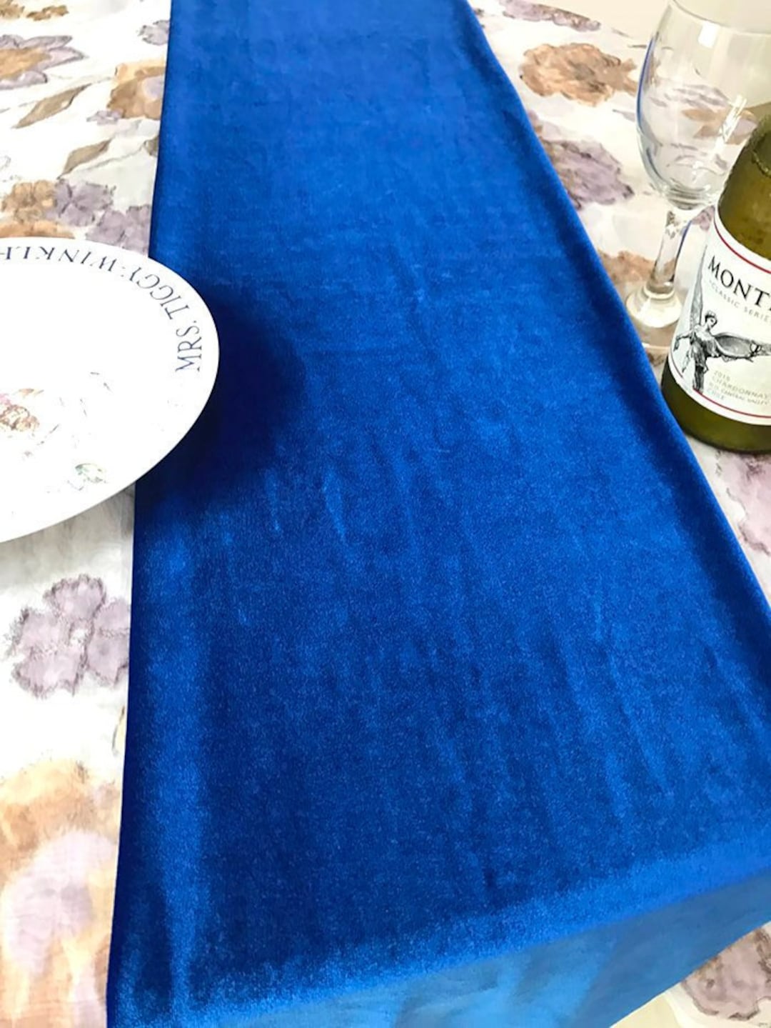 Velvet Table Runner Royal Blue Rectangle Square Round Oval Dining ...