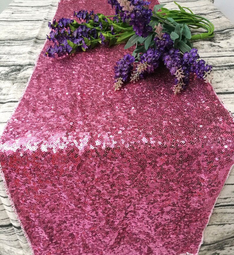 Sequin Table Runner Rose Pink Glitz Partywedding | Etsy