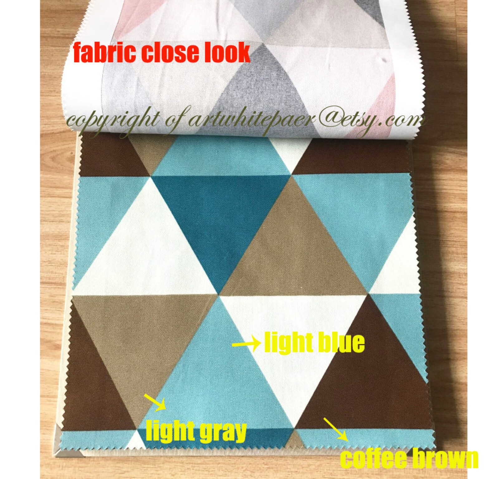 Coffee Table Runner Geometric Triangle Gray Orange Mustard | Etsy