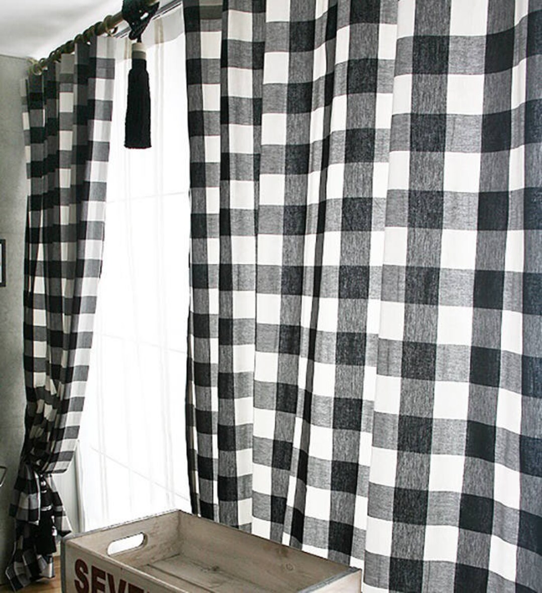 Linen Window Curtain Panel/window Treatment Topper/cafe - Etsy