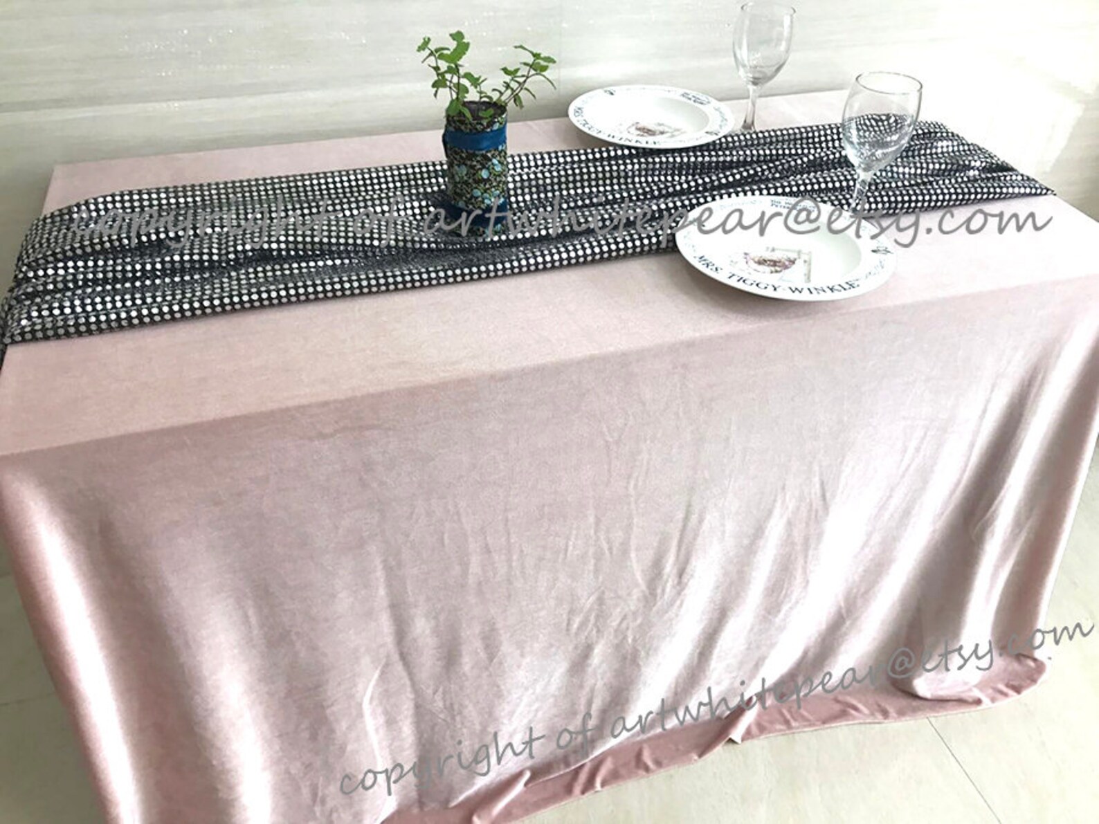Velvet Tablecloth Blush Rectangle Square Round Oval Dining,coffee Table ...