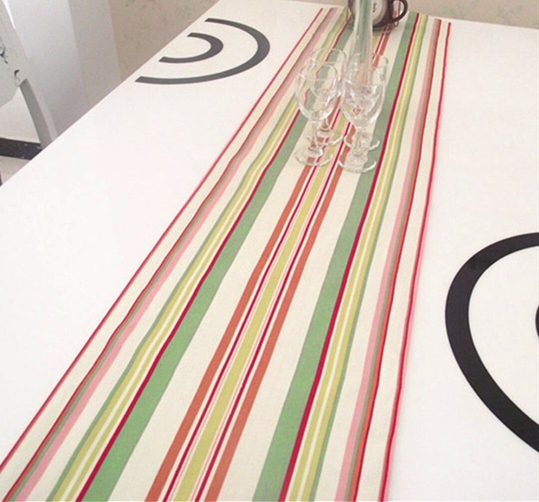 Table Runner Stripe Lime Red Dining,coffee,party,wedding,birthday,gift ...